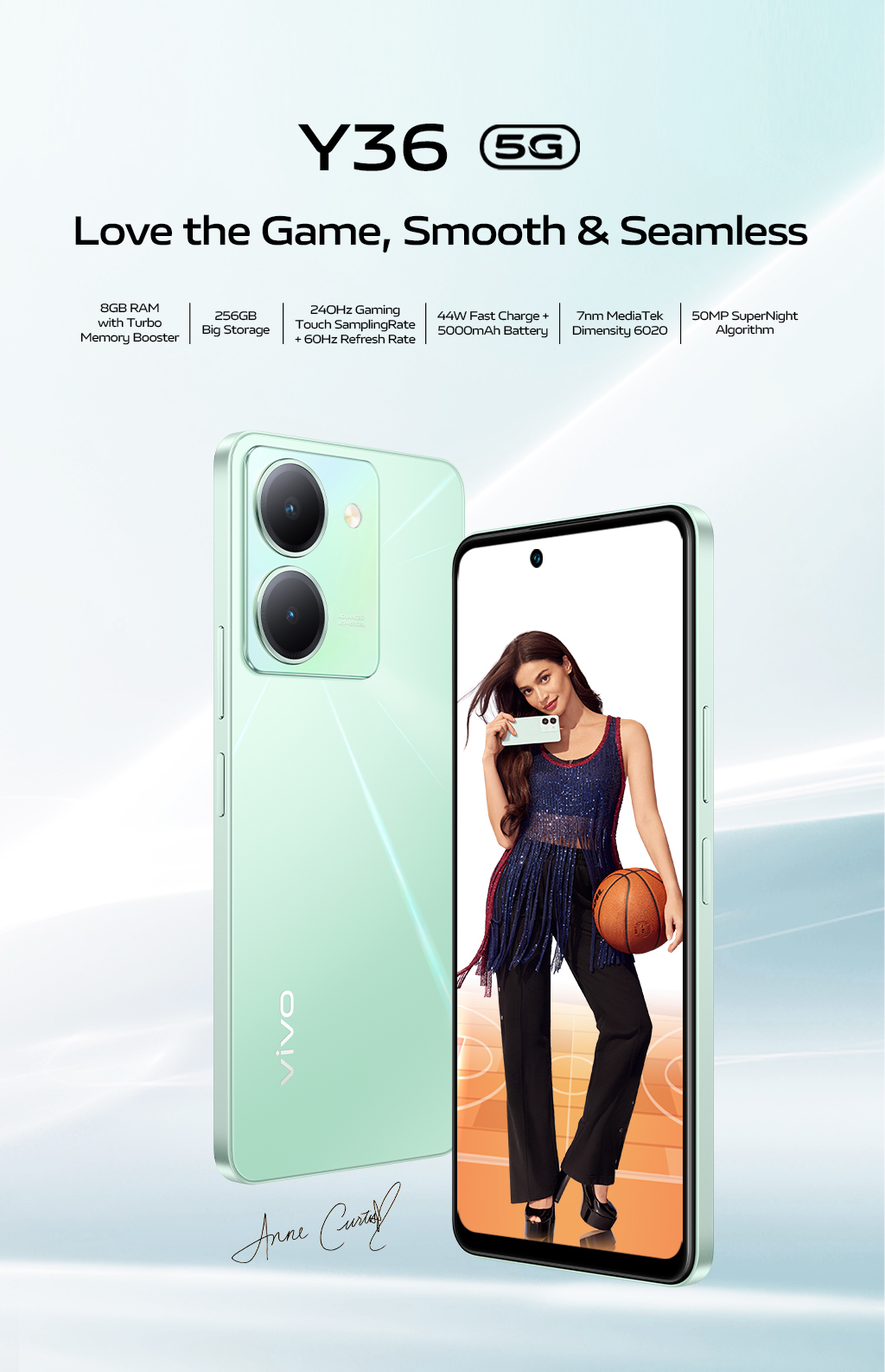 【SALE】vivo Y36 5G Cellphone 8GB RAM 256GB ROM Mobiles Phone 44W fast ...