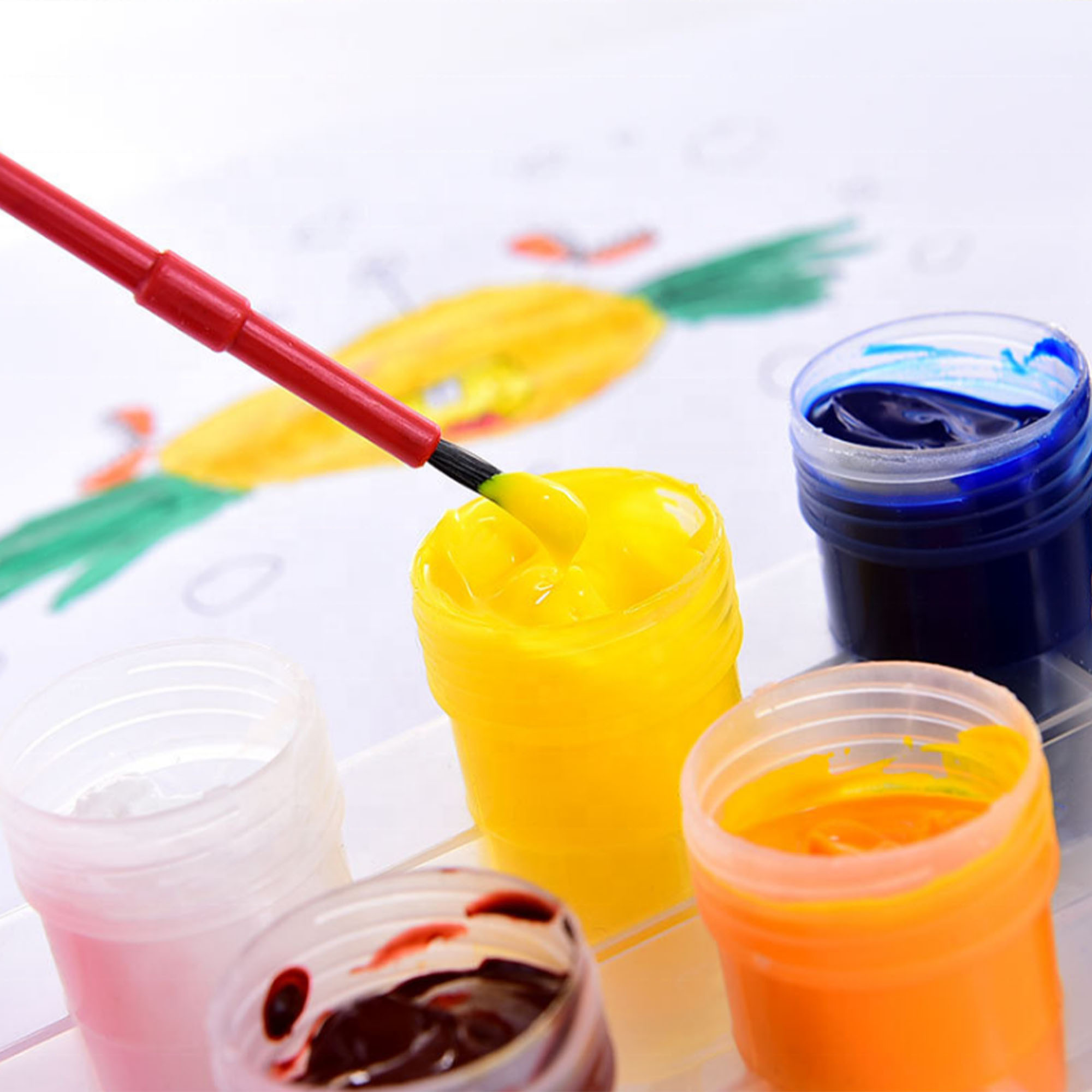 Washable Poster Paint Color Set of 6 with Paint Brush | Shopee Philippines