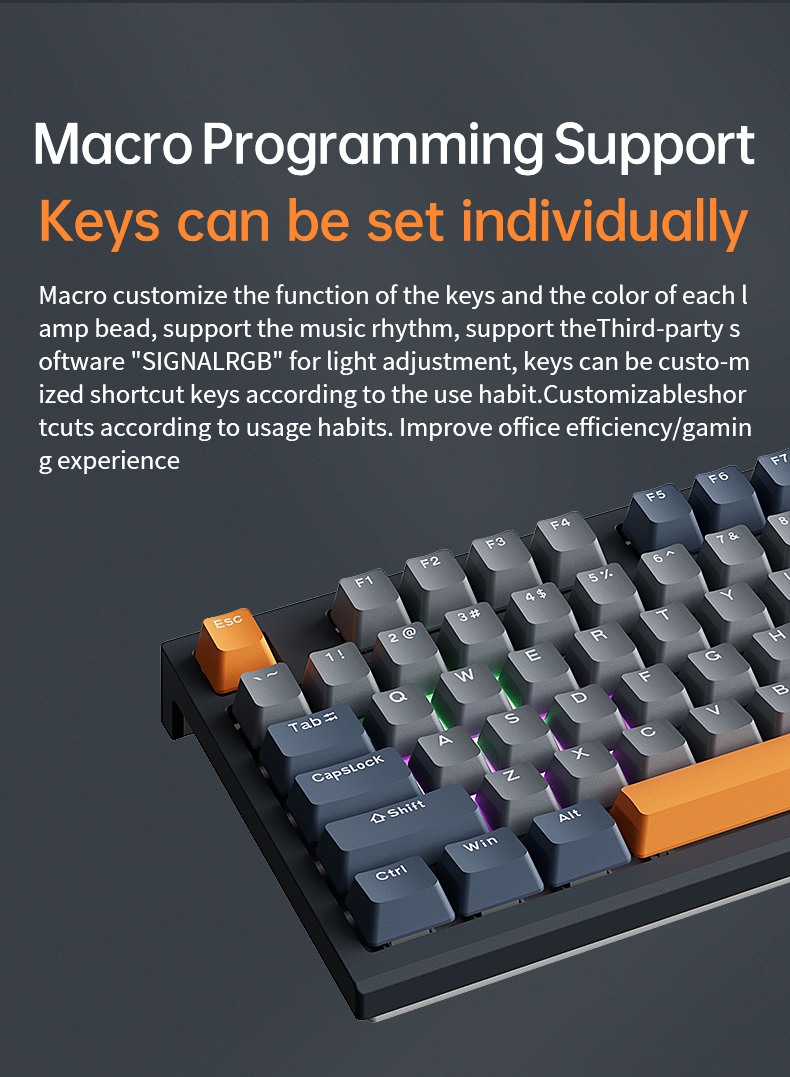 LANGTU LT104 Mechanical keybaord RGB backlit Hotswap Knob DIY Screen ...