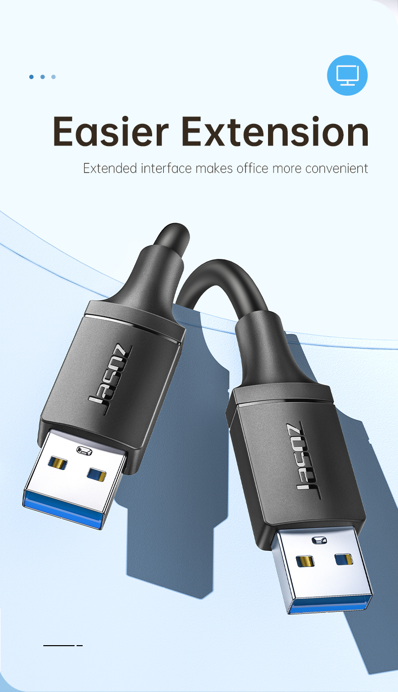 Jasoz USB 3.0 Male to Male Extension Cable High Speed Data Cable for ...
