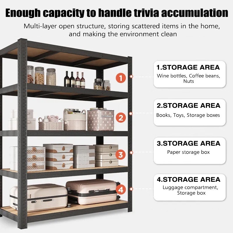 6layer Metal Rack Steel Rack Boltless Rack Goods Storage Shelf Heavy ...