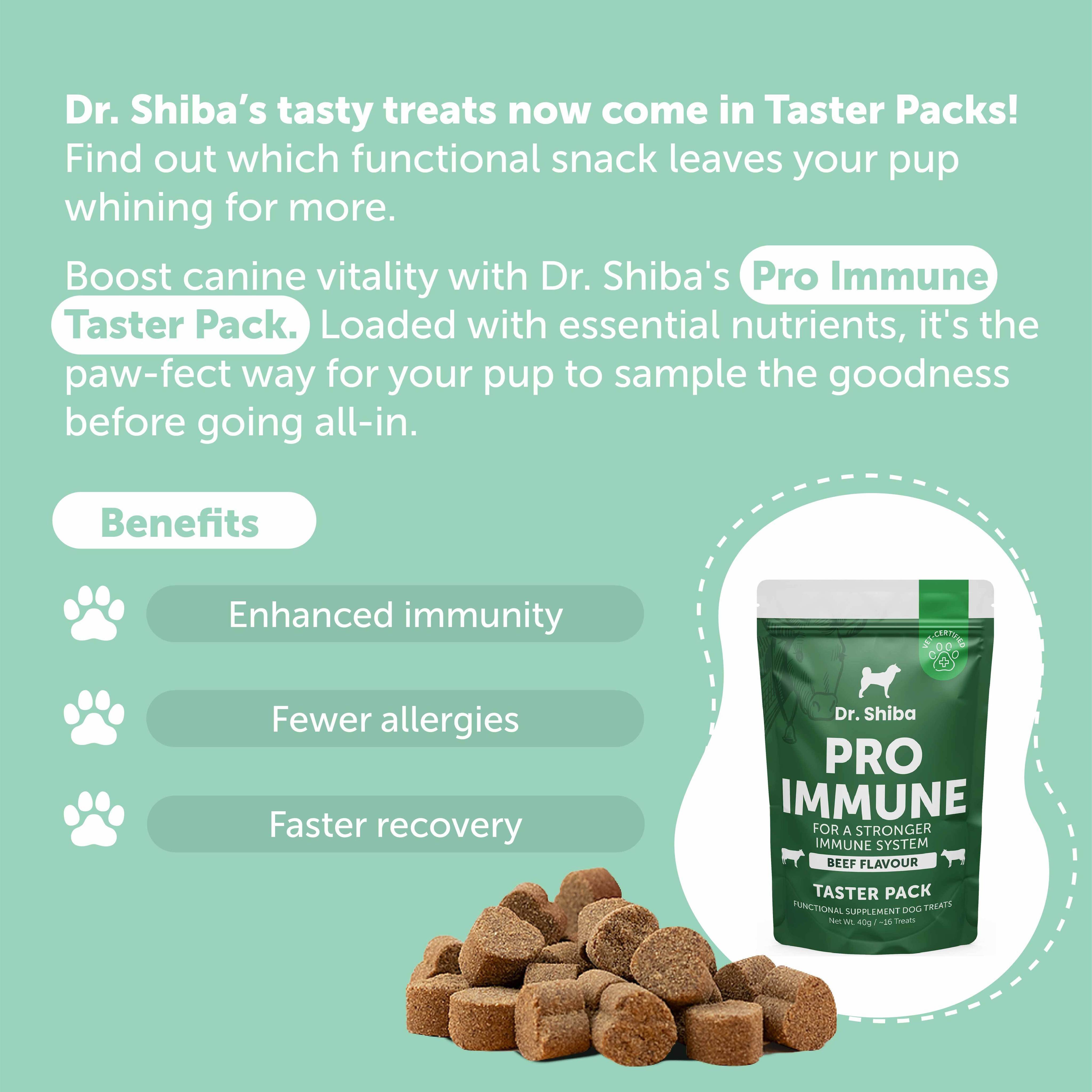 Dr. Shiba Pro Immune Taster Pack- Beef 40g Dog Treats Snack - Dog Food ...
