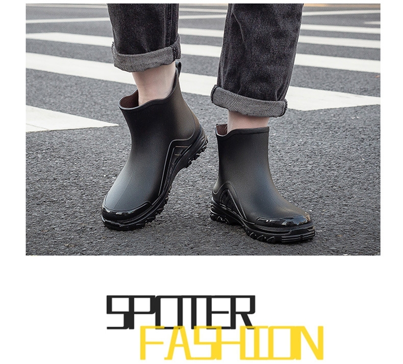 Men's Rain Shoes Waterproof Shoes, Anti Slip Rain Shoes, New Short Tube ...