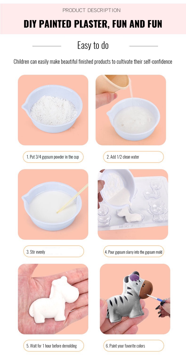 Figurines Kids Craft and Arts Set Paint Gypsum Arts Crafts Toys Kids ...