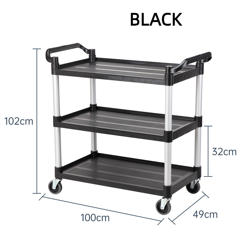 3 tier Utility Cart Trolley Food Service (Gray / Black) kitchen trolley ...