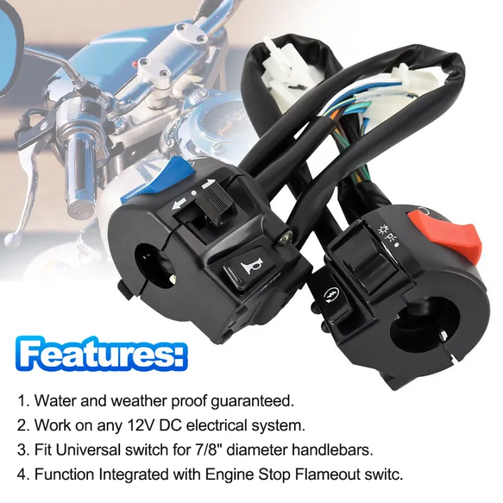 Left And Right Switch Universal Motorcycle Handlebar Mount On Off ...