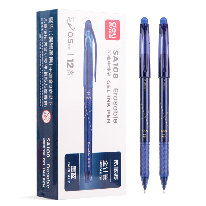 Deli 3Colors Erasable Press Pen Erasable Gel Pen 0.5mm Ballpen ST Head ...
