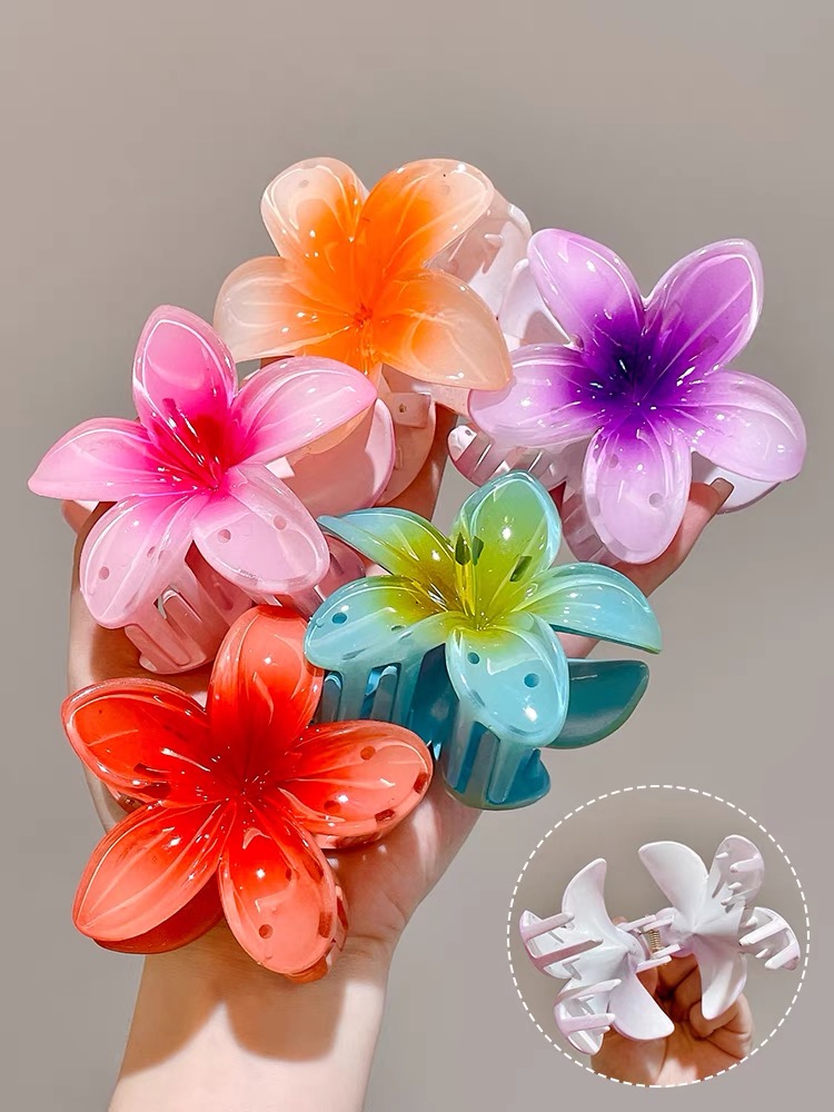 New flower grab clip retro hairpin frangipani ladies side grab half ...