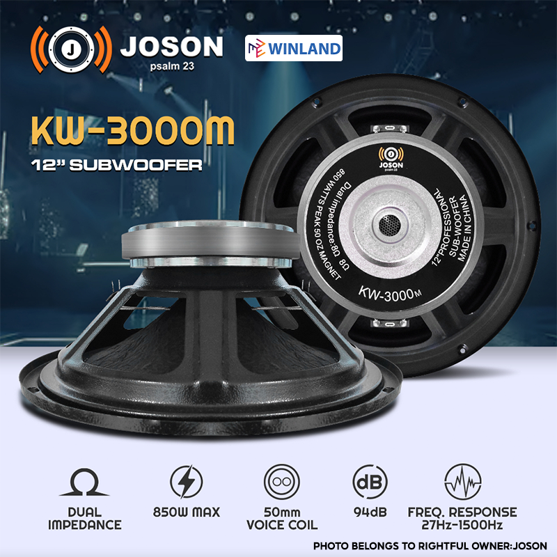 Joson by Winland 1pc KW-3000 12 Inches Professional Speaker Hi-fi ...