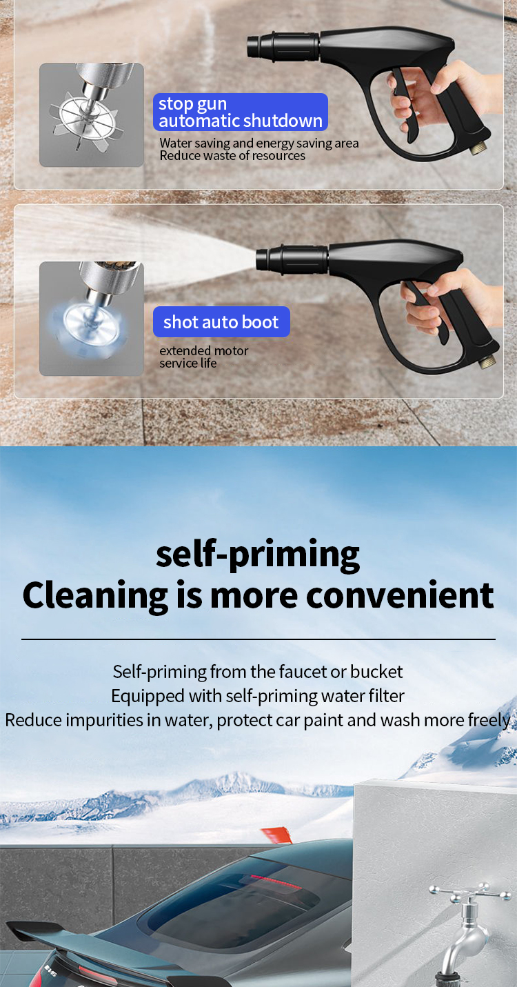 2500W washer pressure portable car wash machine High water gun Cleaning ...