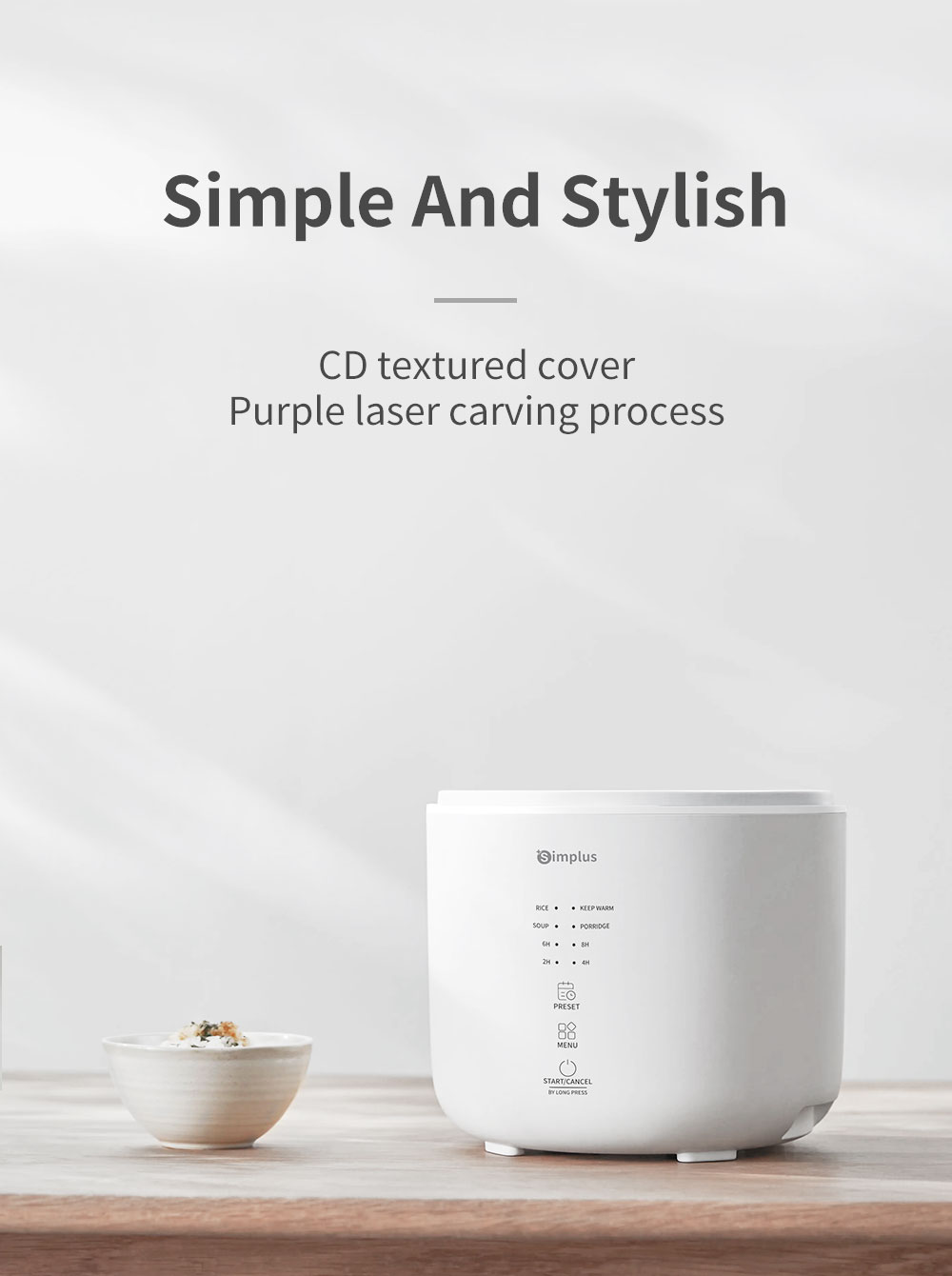 INSSA x Simplus Rice Cooker 2L Capacity Cook Sugar-reduced Rice 4 ...