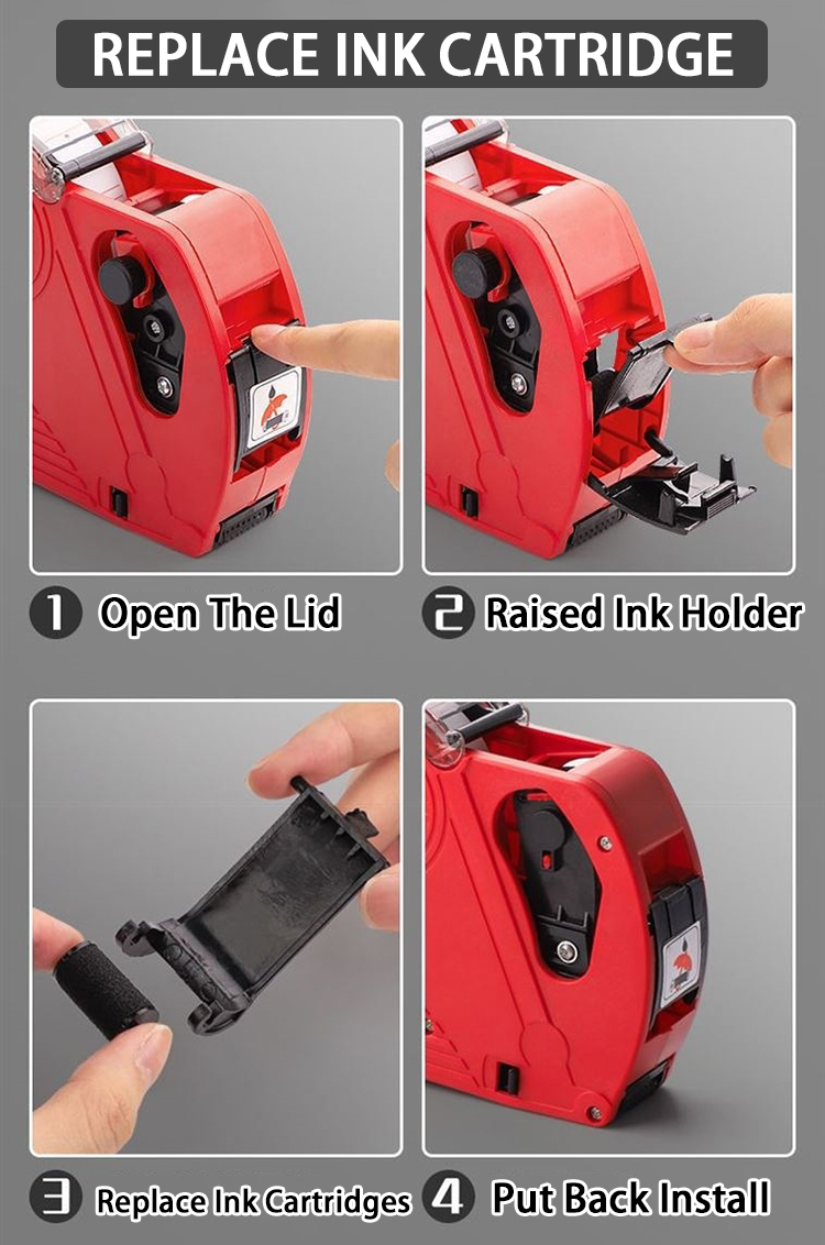 Tagging Gun 8 Digits Price Tag Gun Labeller With Labels with ink roll ...