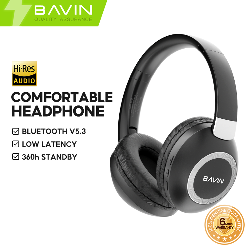 BAVIN BH37 Wireless Bluetooth Earphone Headphone w/ Audio Sounds Quality & Lightweight Headset ...