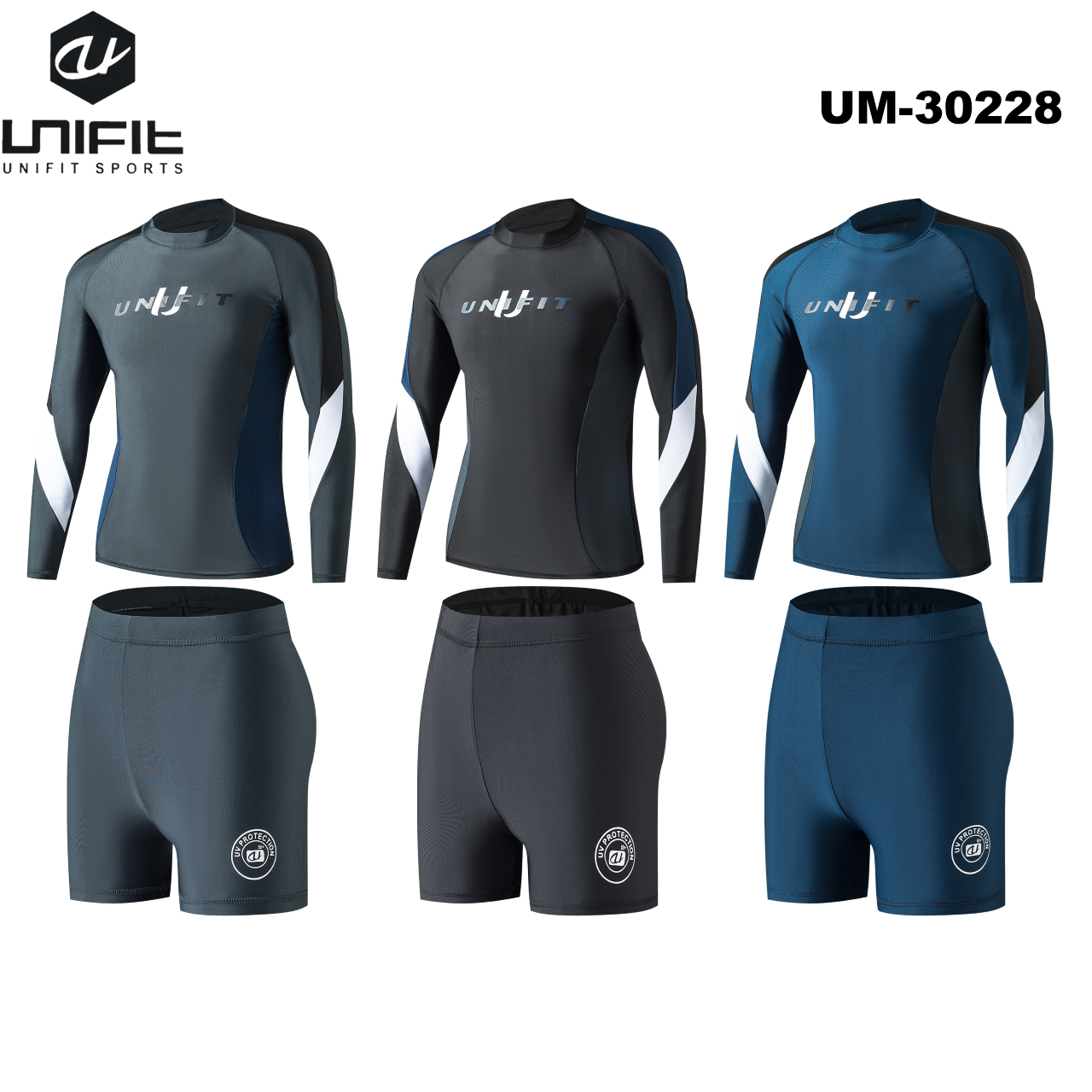 UNIFIT Men's Rash Guard Swimsuit Swimwear Dri-Fit Rush Guard Terno UM ...