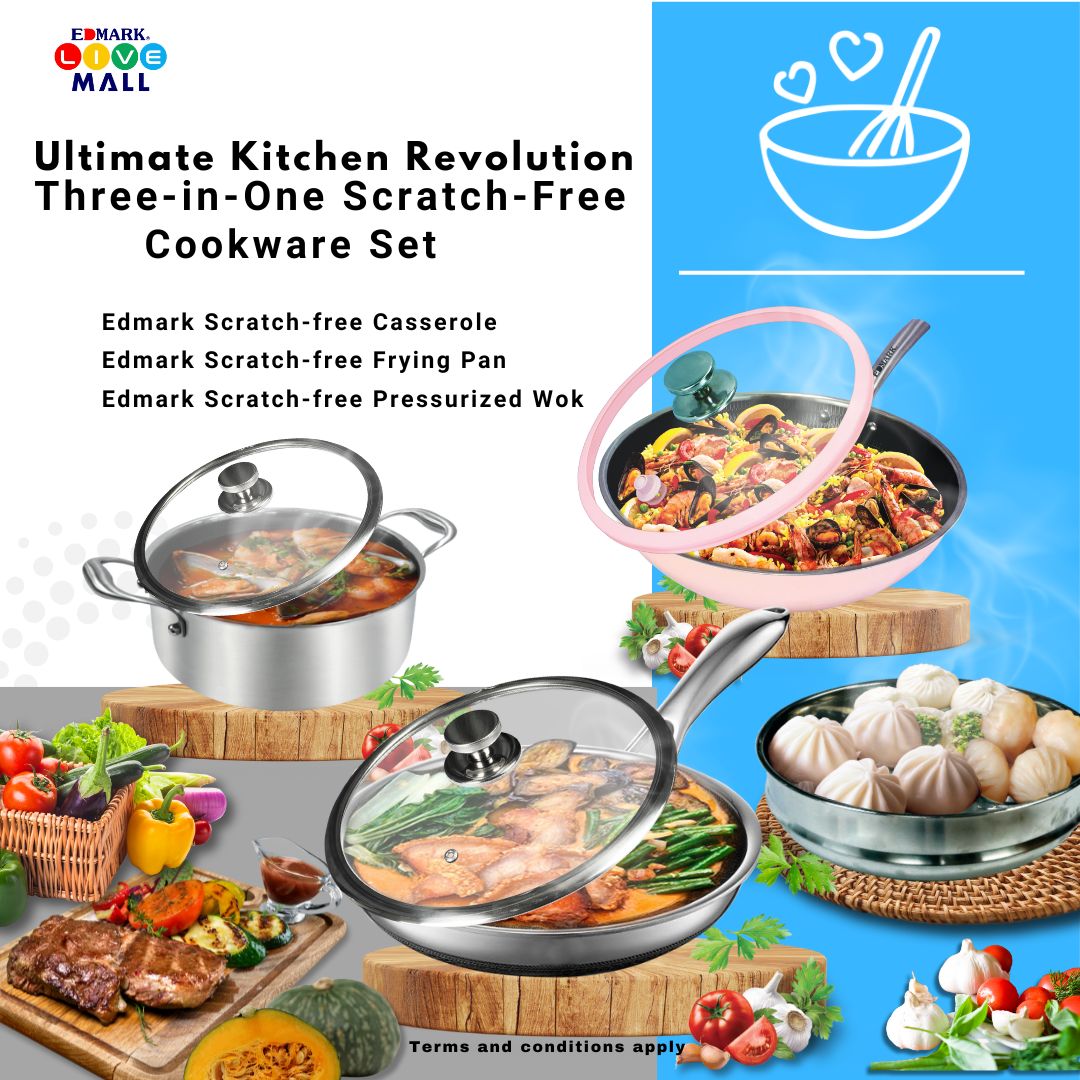 Edmark Scratch-Free Cookware Set Sus 304 Stainless-Steel And Honeycomb ...