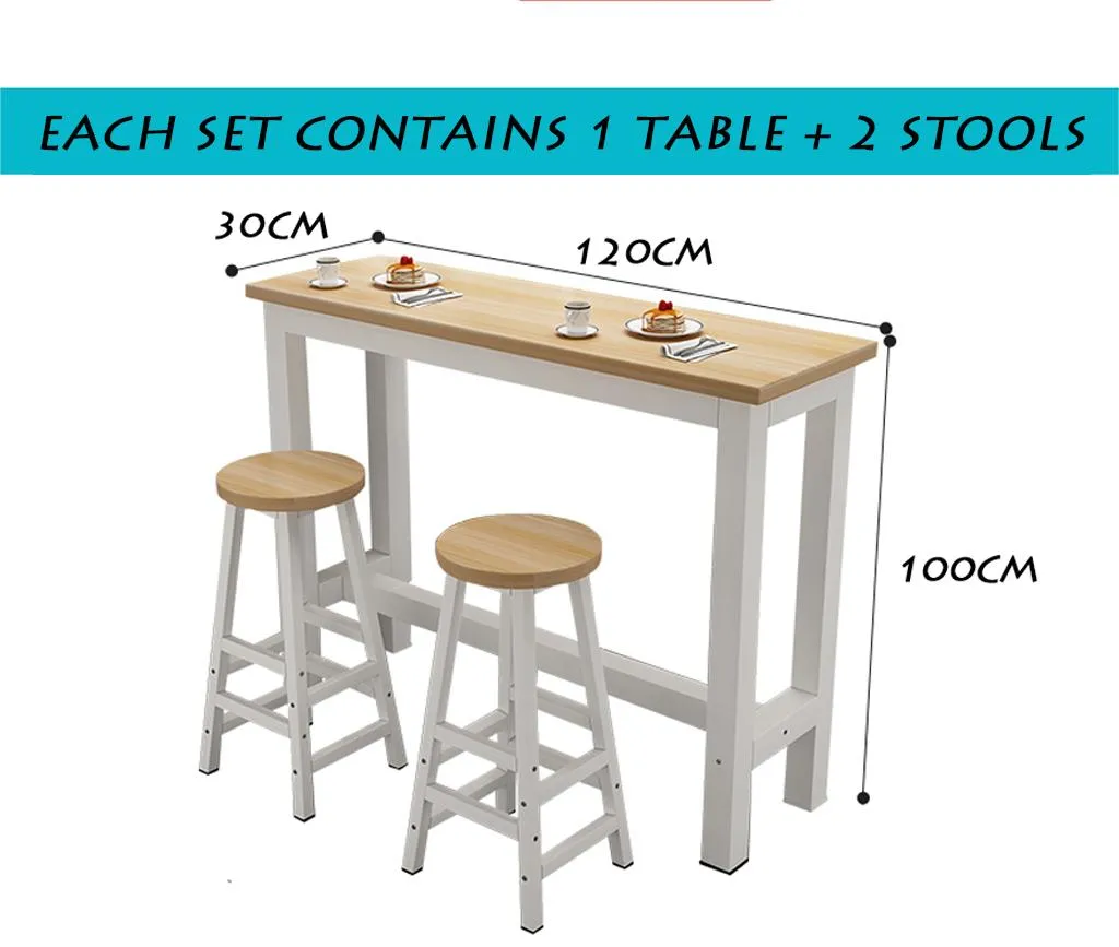 Complete set of bar table dining table chair(bar table*1+high pedals*2 ...