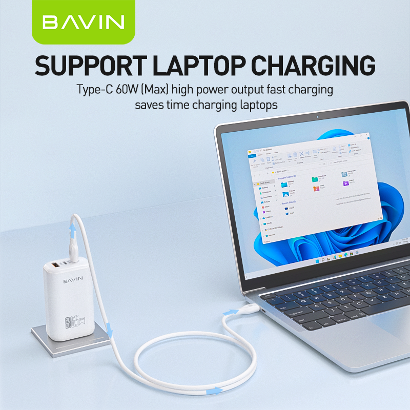 BAVIN CB222 60W 30W 18W PD Qualcomm 3.0 Fast Charging Durable Data Cable PVC Coated Wire ...