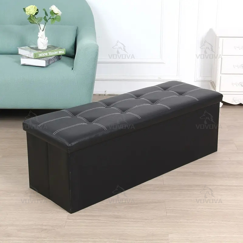 Ottoman Storage Stool Waterproof Leather Sofa Storage Box Large Sofa ...
