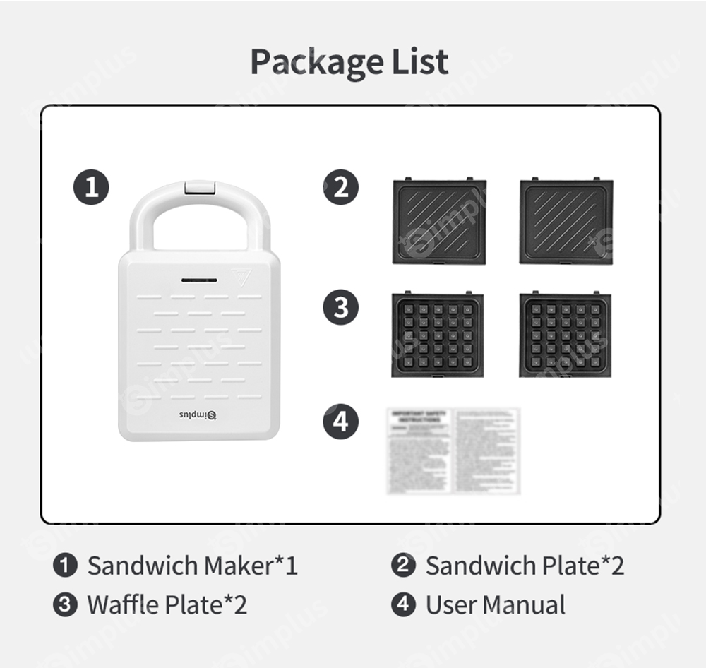 INSSA x Simplus Sandwich Maker Toaster 2 in 1 Donut Waffle Maker ...