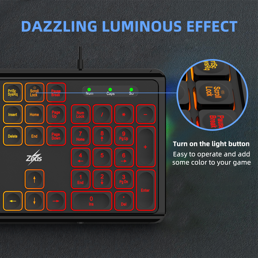 Zeus K-900 ( Dark Spectre ) LED Backlit Key Illuminate Keyboard With ...