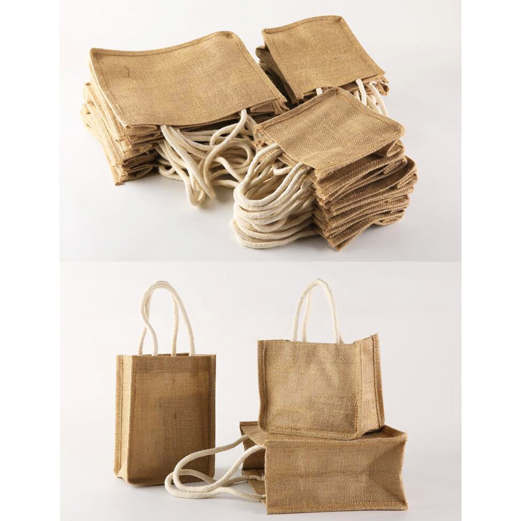 Dennis Eco Jute Tote Bag Plain Abaca Burlap Sling Shoulder Bags Eco ...