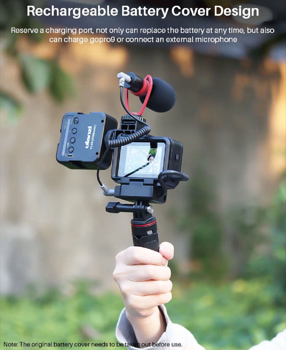 ULANZI G9-4 Protective Expansion Housing Vlog Frame Cage for GoPro Hero 12, 11, 10, 9 Action ...