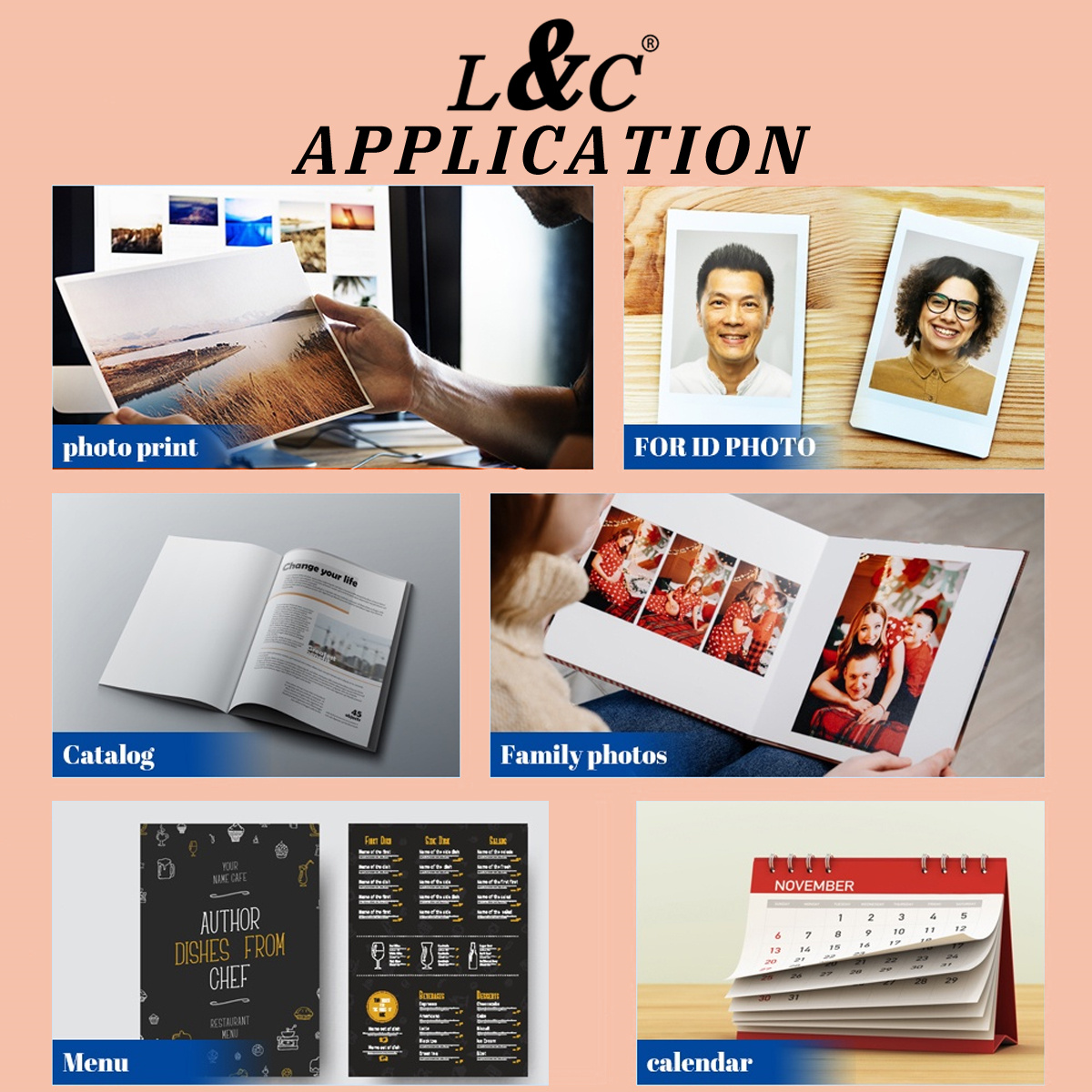 L&C Double Sided Glossy Photo Paper A4 Size 120 140 180 240 260GSM ...