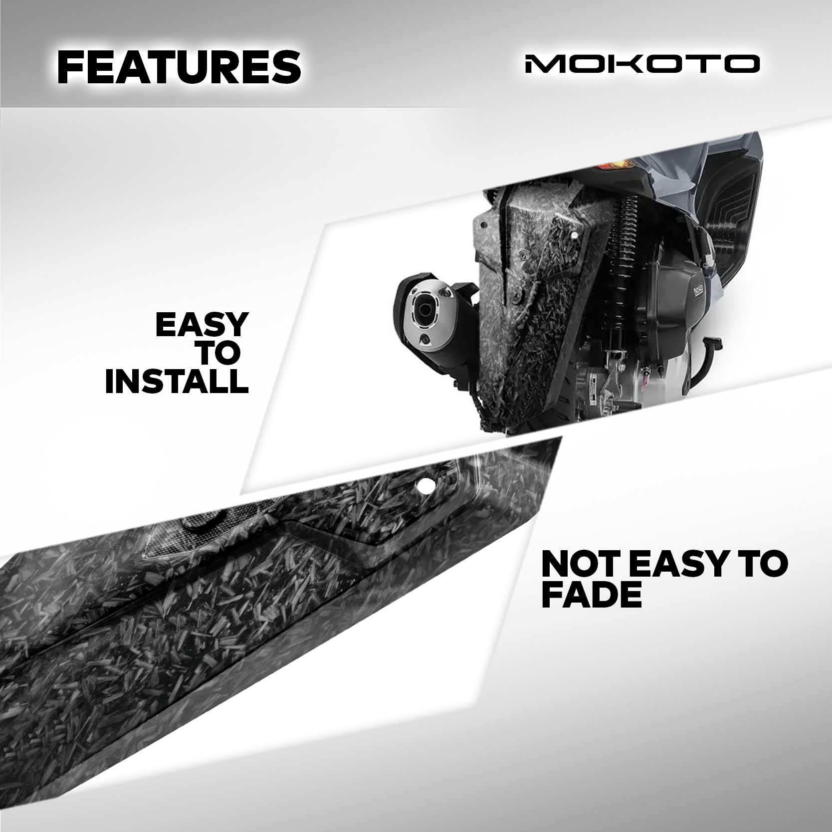 PCX 160 REAR FENDER GARNISH COVER X-10447 CARBON/X-10471 FORGED CARBON ...