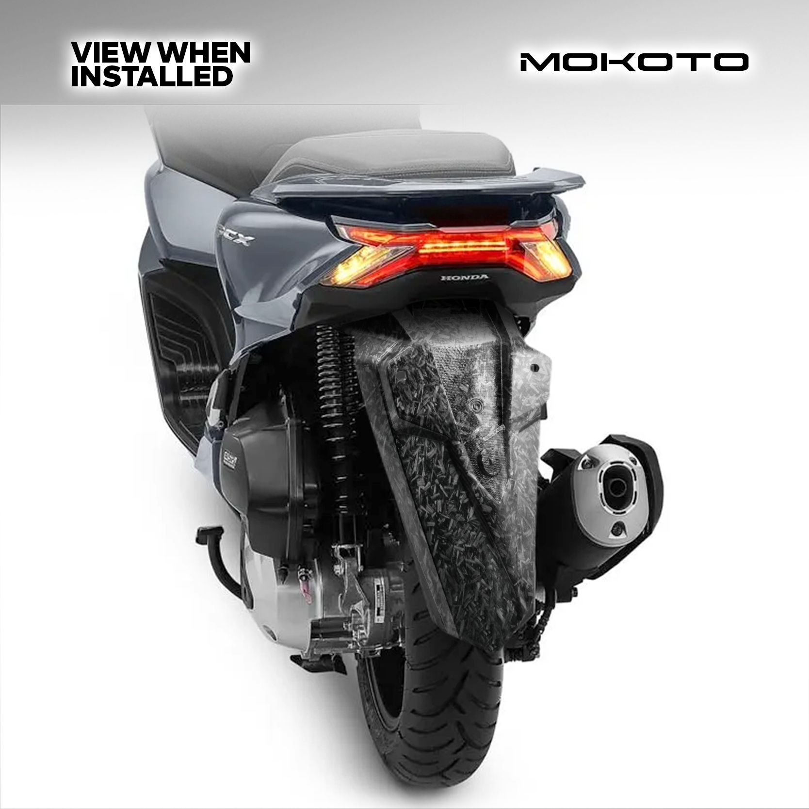 PCX 160 REAR FENDER GARNISH COVER X-10447 CARBON/X-10471 FORGED CARBON ...