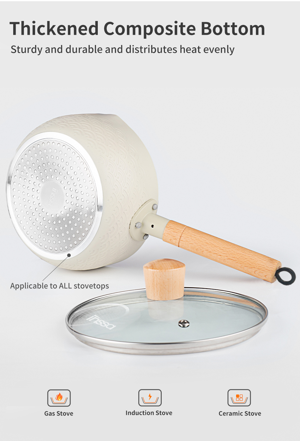 INSSA Saucepan Milk Pan Snow Pan Frying Pan Nonstick Aluminum 18cm/20cm ...