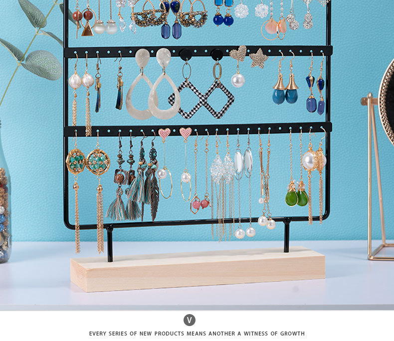 3 Layers 69/144hole Wrought Iron Earring Display Solid Shelf Premium ...