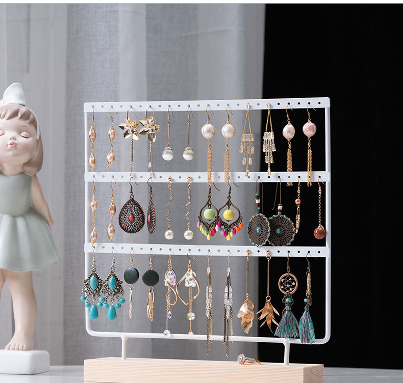 3 Layers 69/144hole Wrought Iron Earring Display Solid Shelf Premium ...