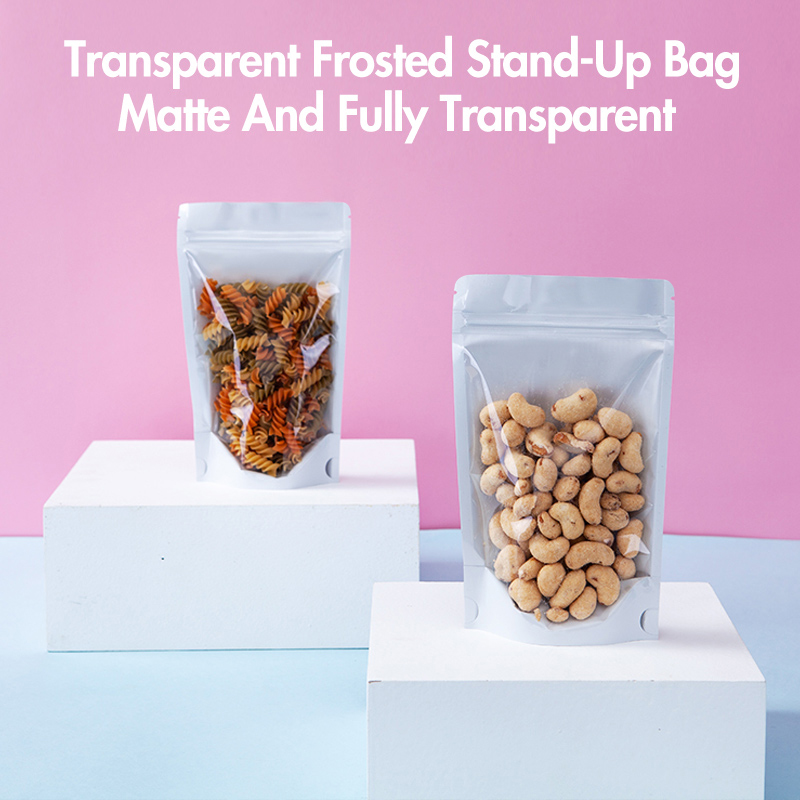 New 100pcs Walang Sabitan Half Clear Half Colored Aluminum Stand Up Pouch Packaging Resealable ...