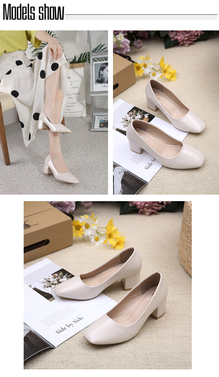 「KAEVE」2 INCH black block heels school shoes for women work shoes KH ...