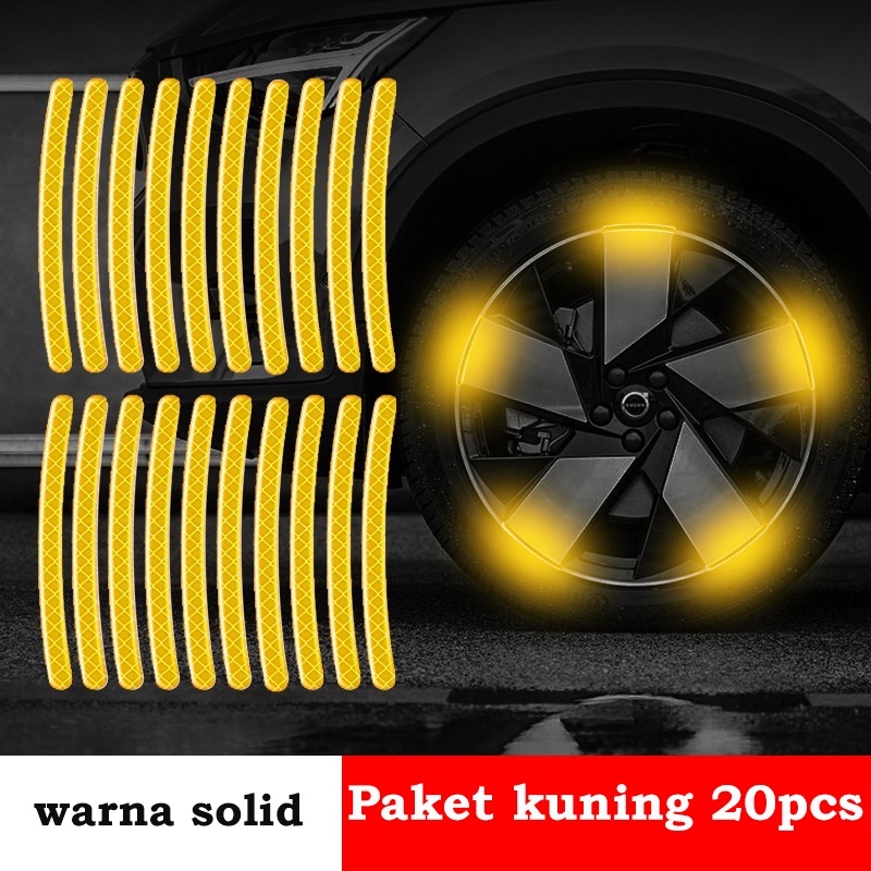 20 Pcs Car Wheel Hub Sticker High Reflective Stripe Tape for Motorcycle ...