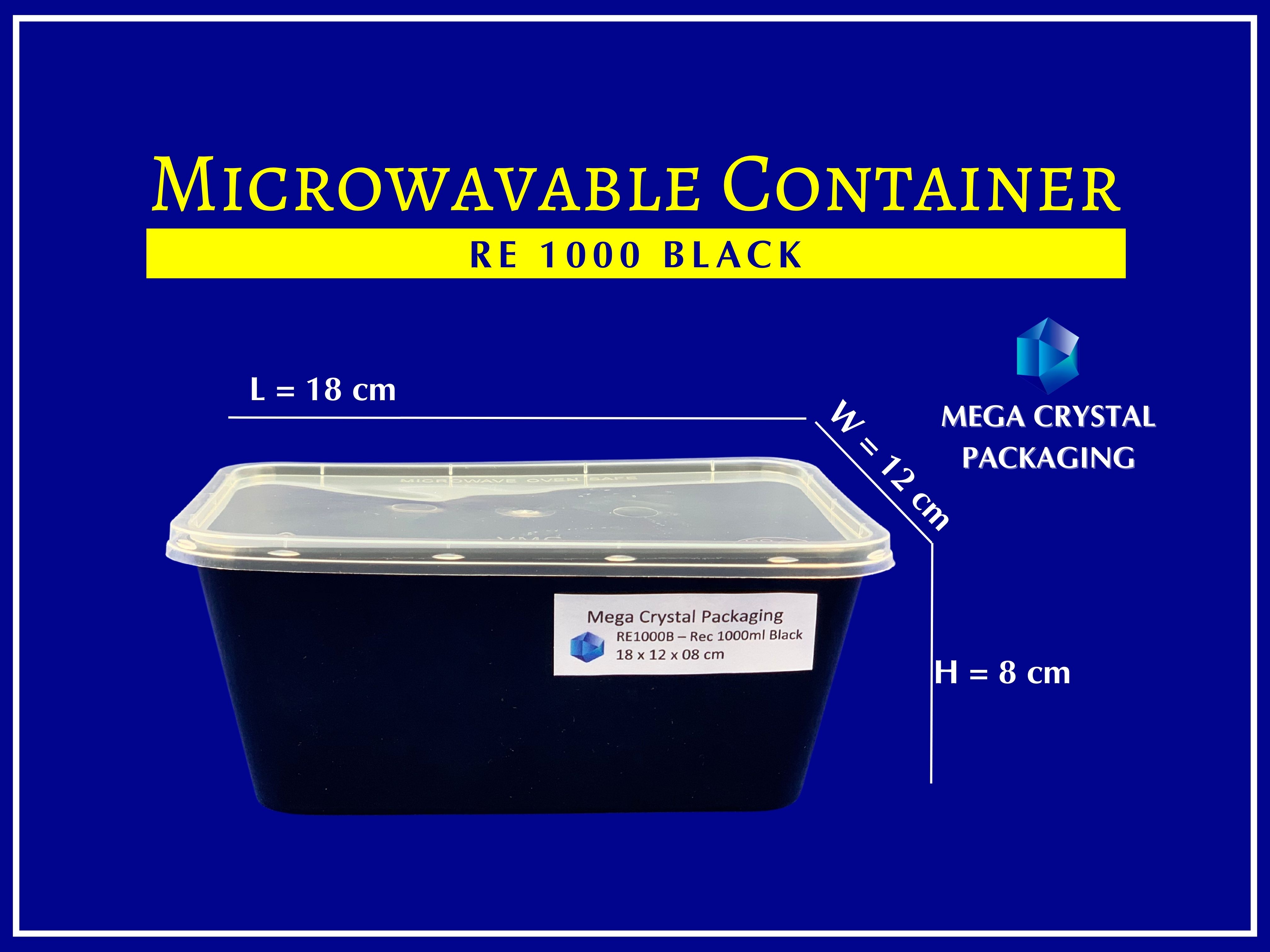 [ 10 Pcs ] Microwavable Container RE 1000 - Rectangular 1000 ml CLEAR ...