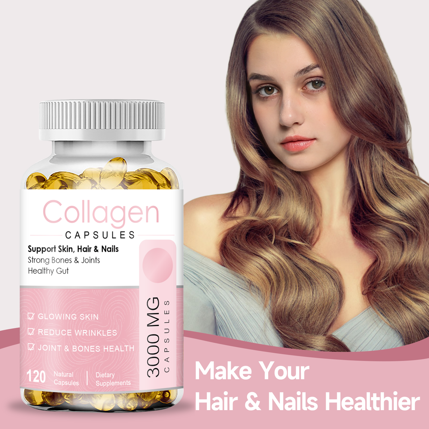 Omilay Collagen Glow Capsules with Vitamin C Anti Aging Skin Whitening ...