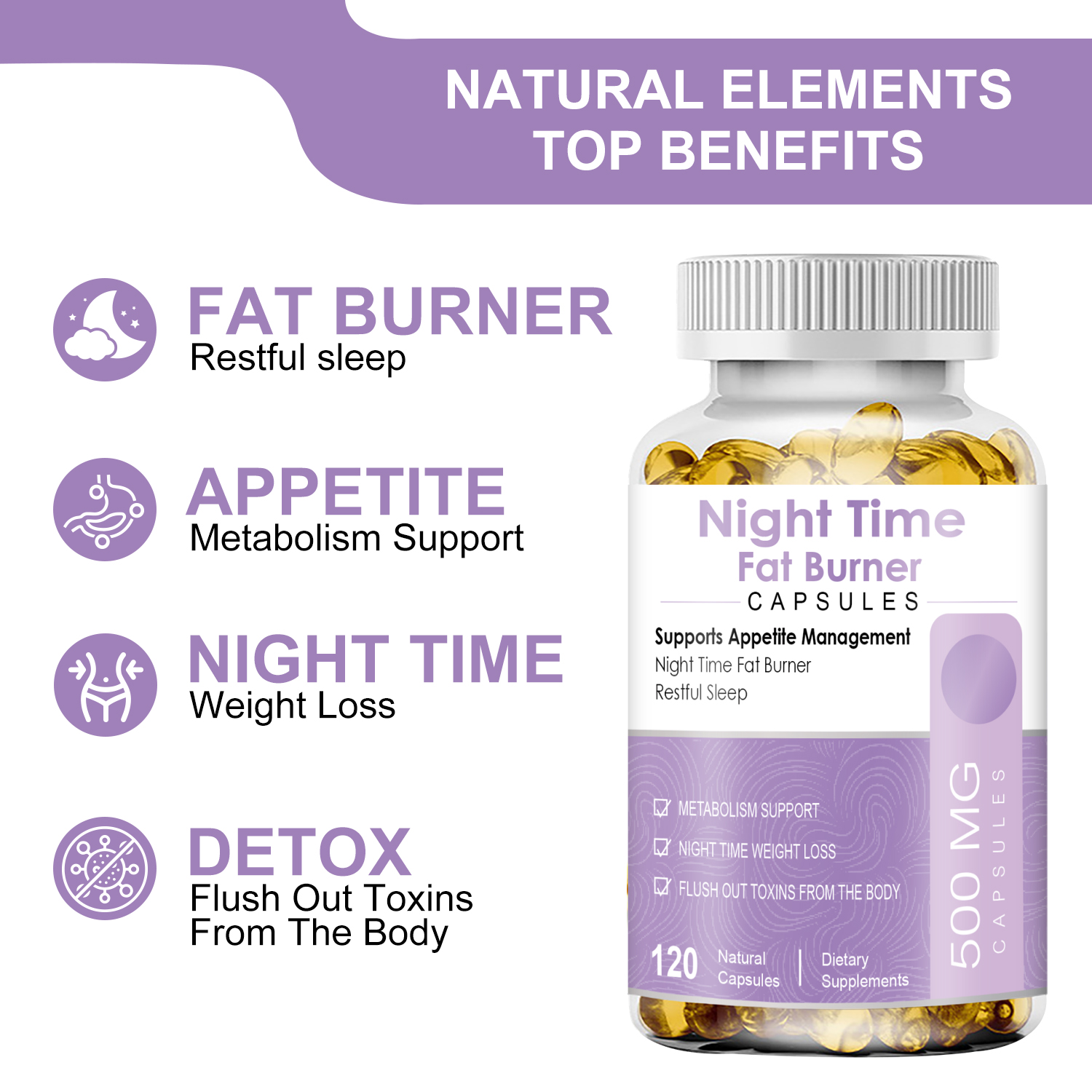Softher Night Time Fat Burner Capsules Slimming Capsule Suppresses ...