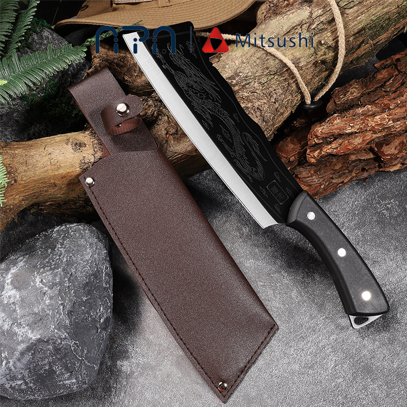 Nipiin Kitchen Knife Black Dragon Knife Japanese Titanium Steel Version Boning Butcher Knife ...
