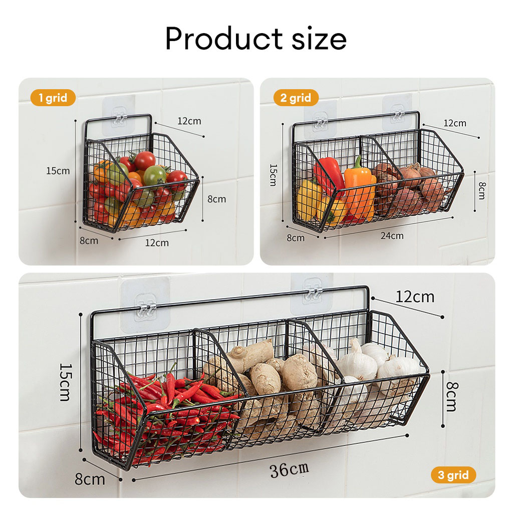 kitchen condiments organizer rack wall hanging seasoning storage onion ...