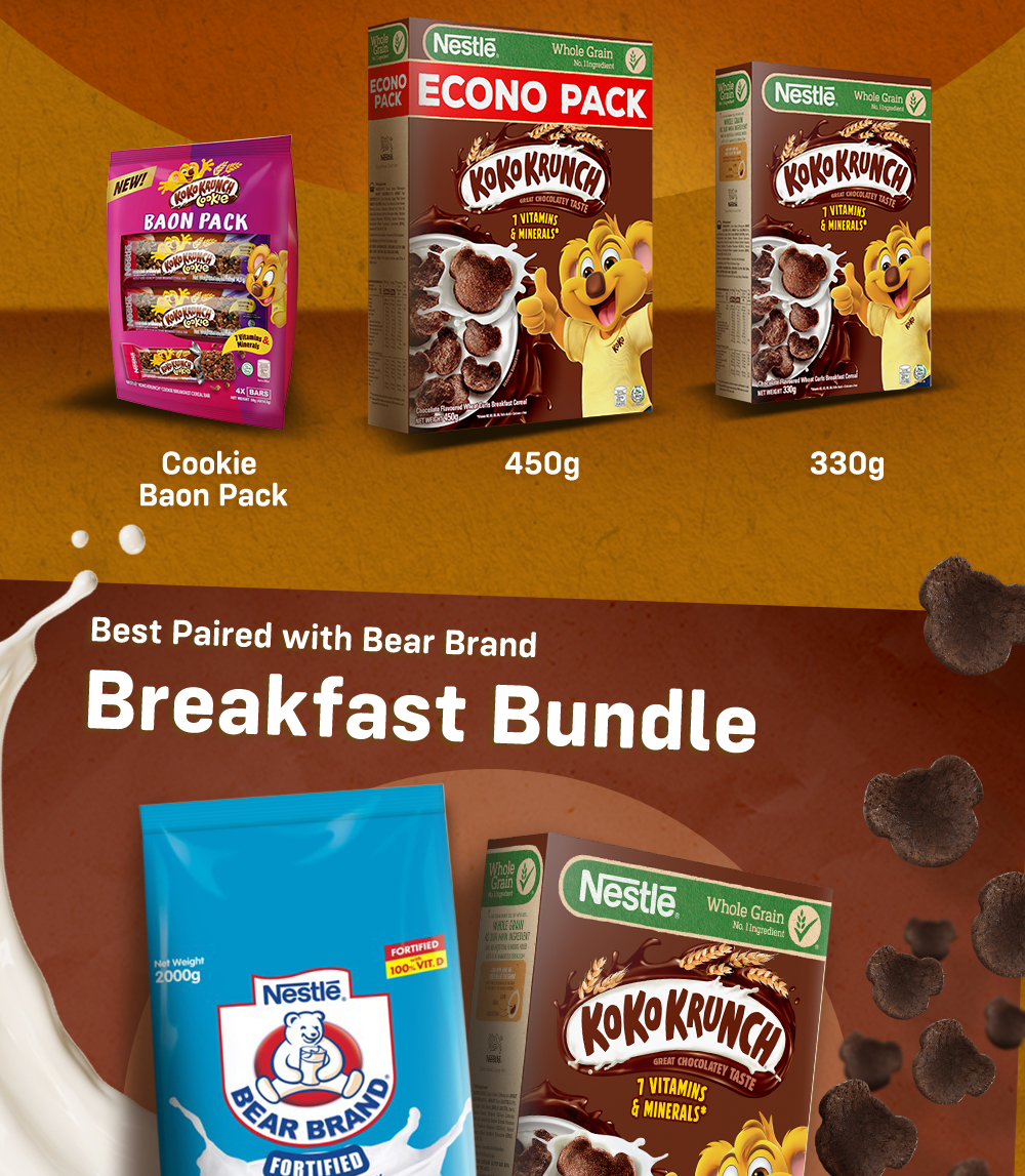 Koko Krunch Breakfast Cereal 330g and Nestle Fresh Milk High Calcium 1L | Shopee Philippines