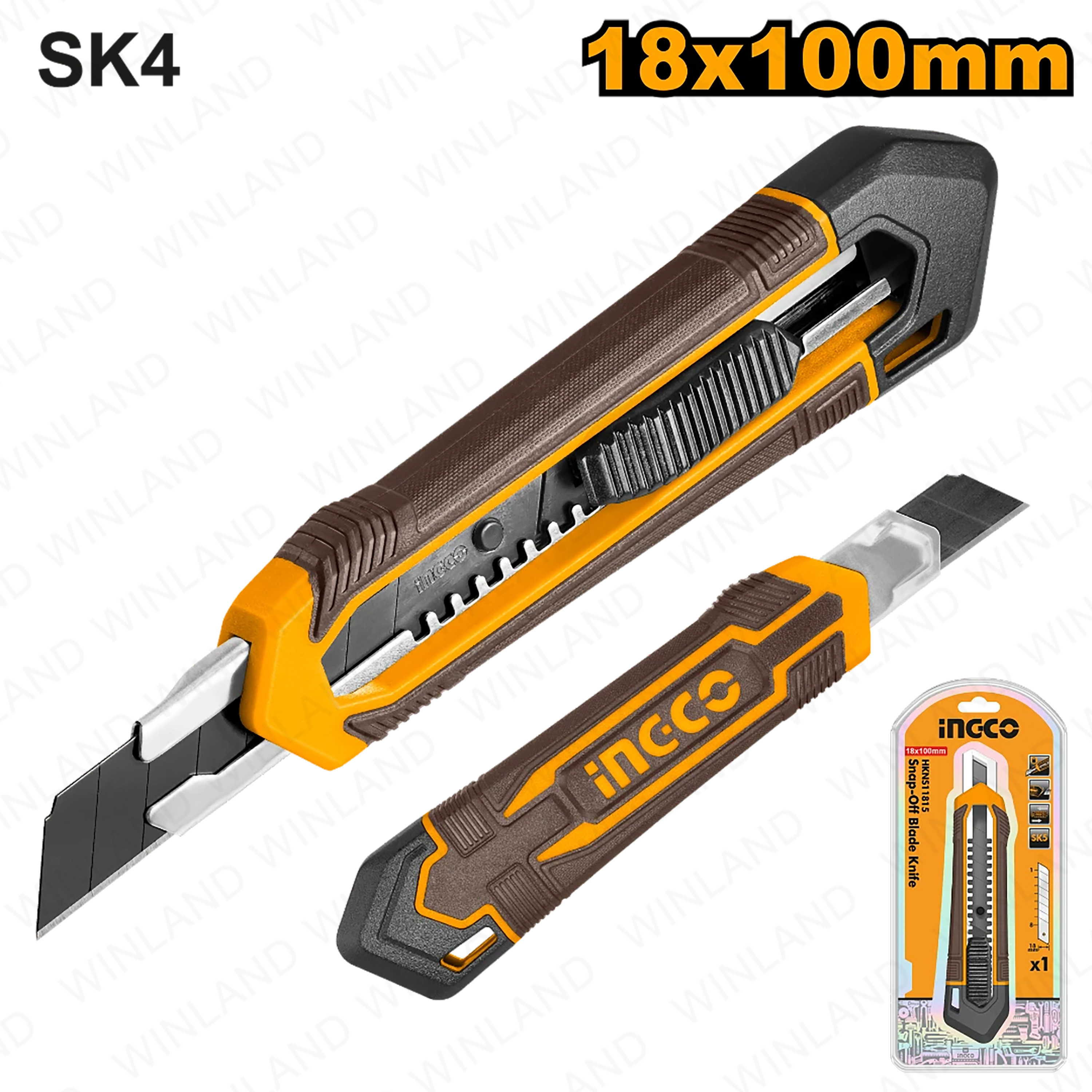 Ingco by Winland Industrial Snap-Off Blade Cutter Knife 18mmx100mm ...