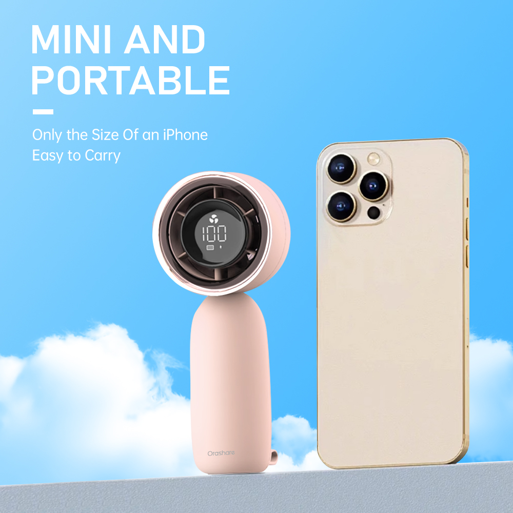 Orashare HF05 Mini Fan Rechargeable High Speed Turbo Strong Wind 5 Gear ...