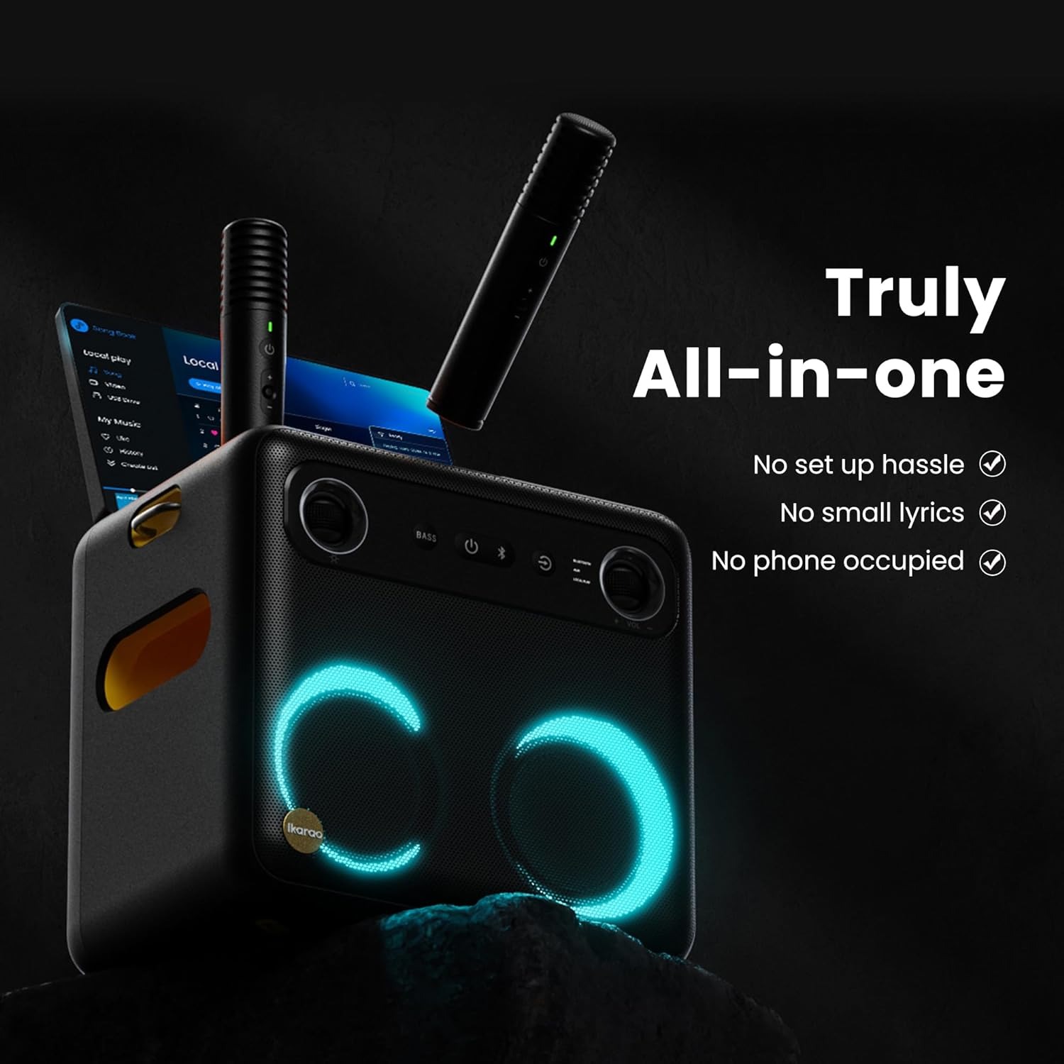 Ikarao Break X1 / X2 Peak Power Bluetooth Speaker w/ Wireless Karaoke ...