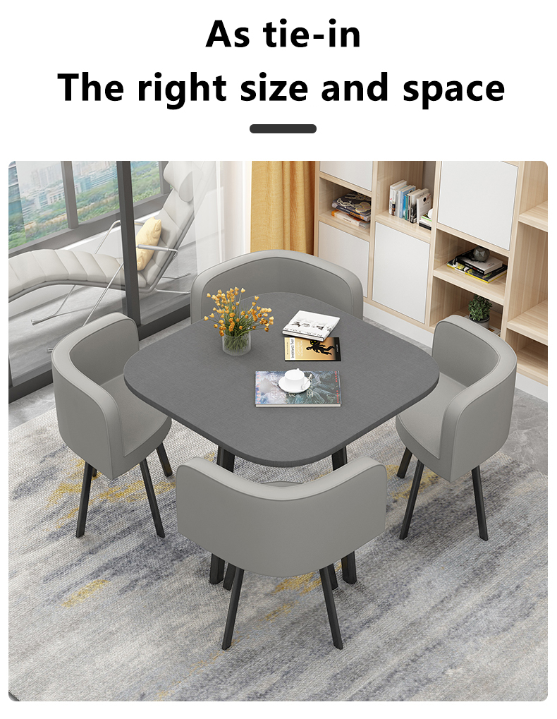 Nordic minimalist Dining table set furniture reception business office ...