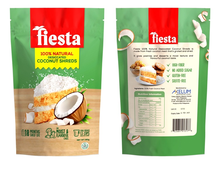 Fiesta Desiccated Coconut Shreds 150g Unsweetened - Ideal for Desserts ...