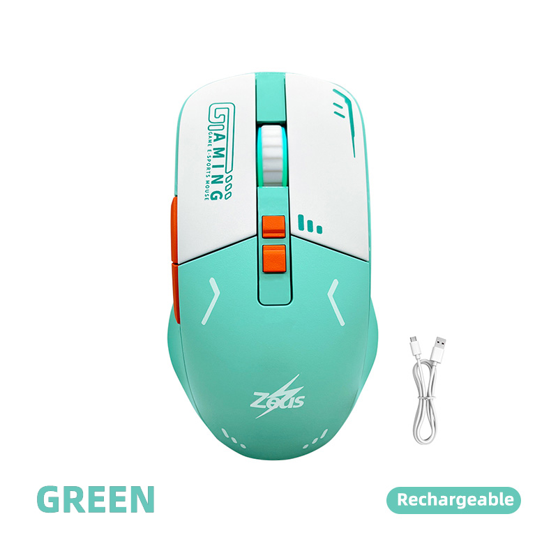 Zeus Meka Style 2.4G Wireless Mouse Rechargeable Mechanical Like Office ...