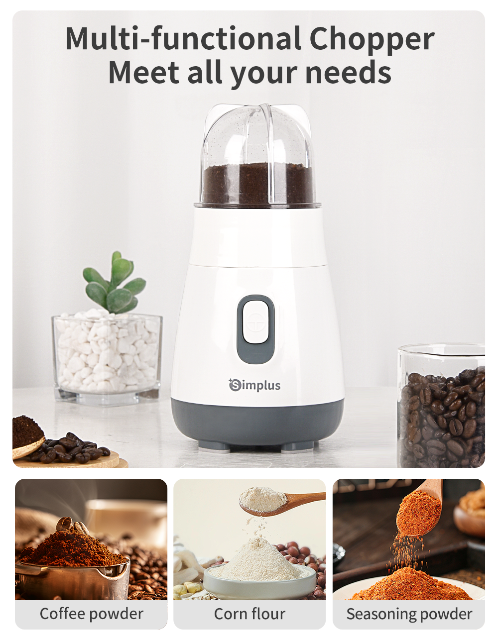 Simplus Multi-functional Chopper Grinder 200ml | Shopee Philippines