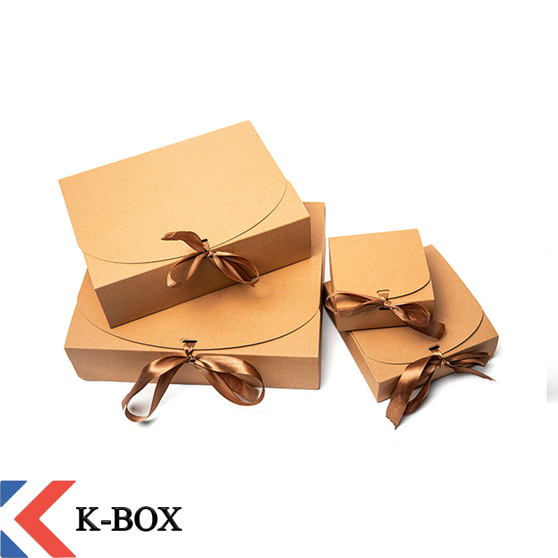 Brown/white Clamshell w/ribbon cardboard pastry gift box bowknot box ...