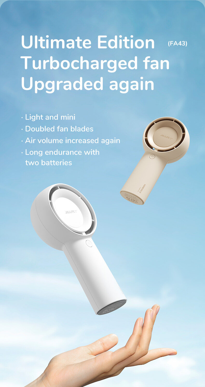 Jisulife Personal Handheld Turbo Fan Rechargeable (4000mAh) | Shopee ...